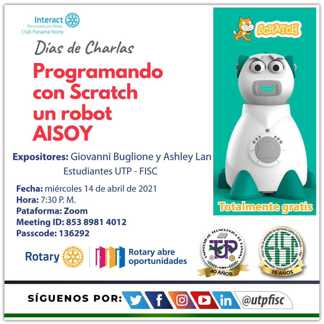 Programando con Scratch un robot AISOY | Facultad de Ingeniería de Sistemas Computacionales