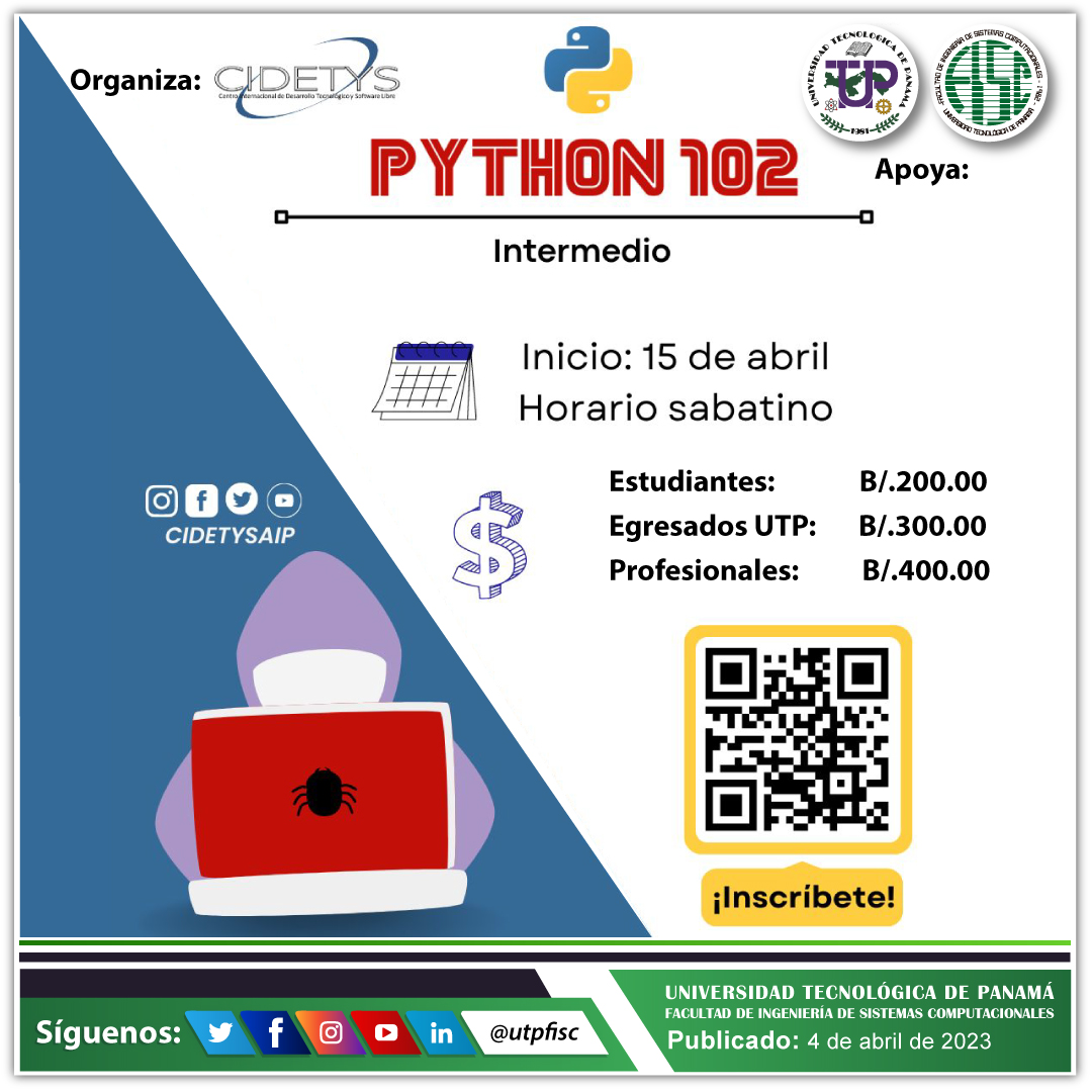 Curso Python 102 ofrecido por CIDETYS-AIP | Facultad de Ingeniería de ...