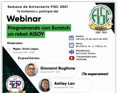 Webinar Programando con Scratch un robot AISOY | Facultad de Ingeniería de Sistemas Computacionales
